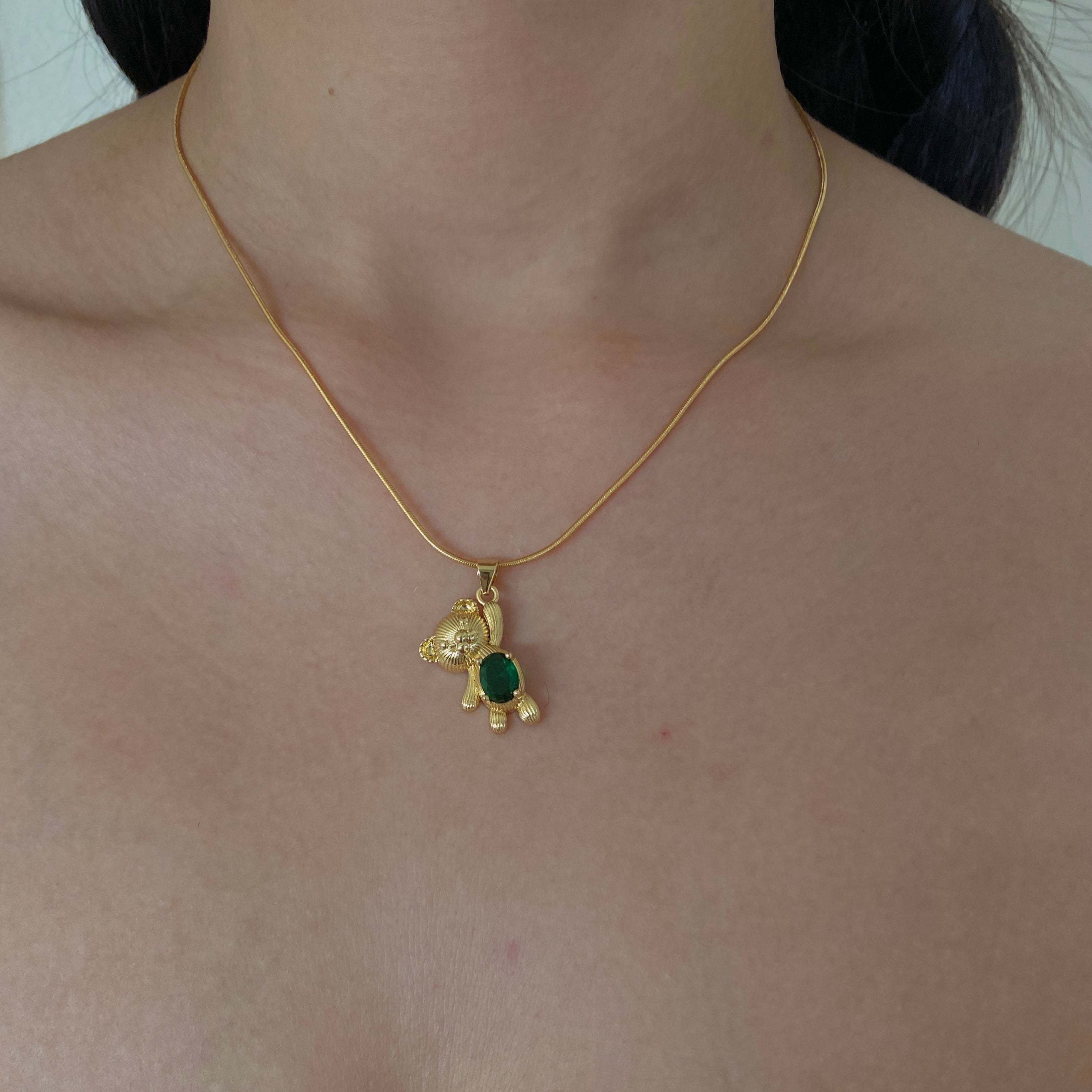 Emerald Teddy Necklace – Wild Child Jewels